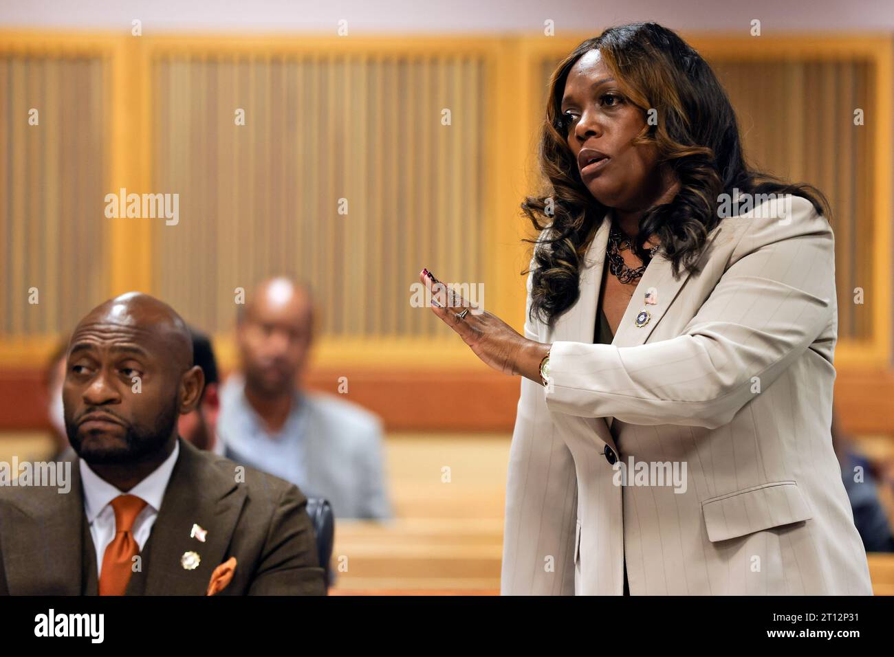 Fulton County Executive District Attorney Daysha Young speaks as the ...
