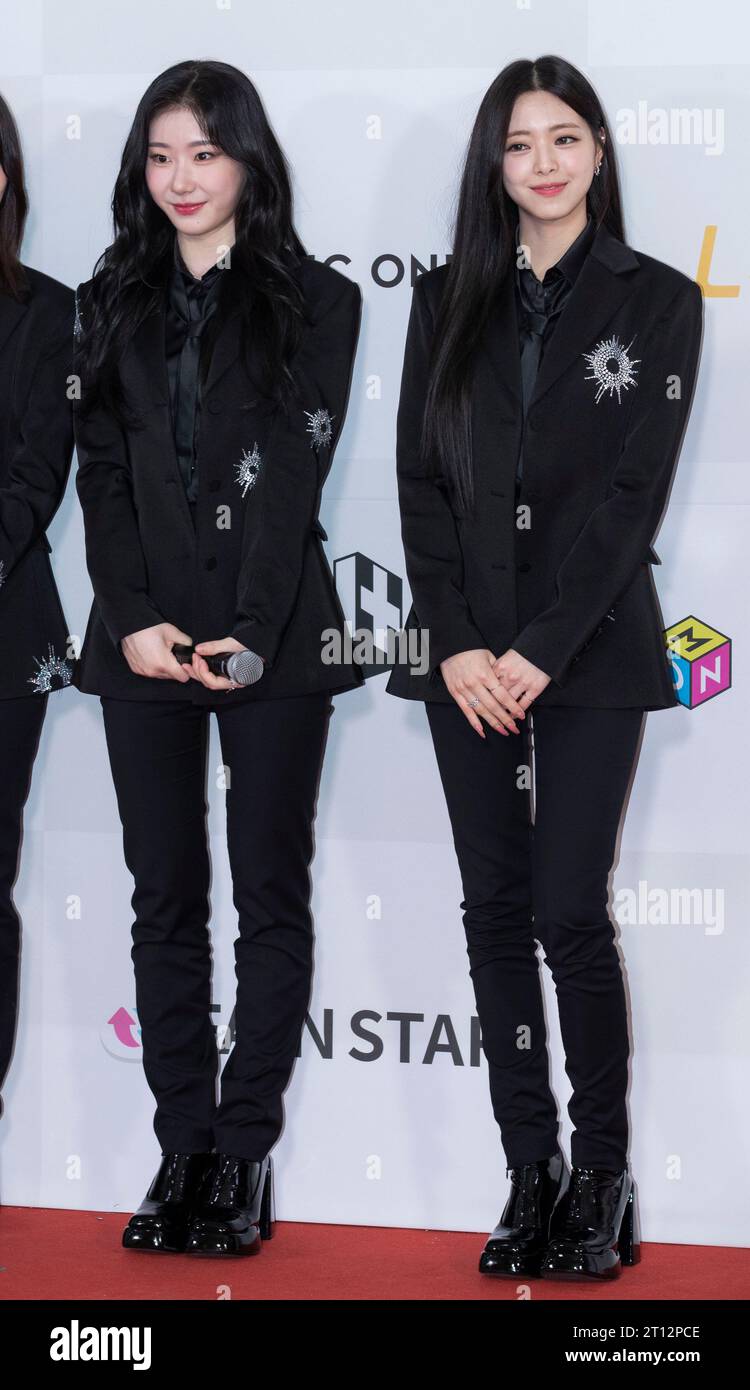 Incheon, South Korea. 10th Oct, 2023. South Korean K-Pop girl group ITZY, Yeji, Lia, Ryujin ...