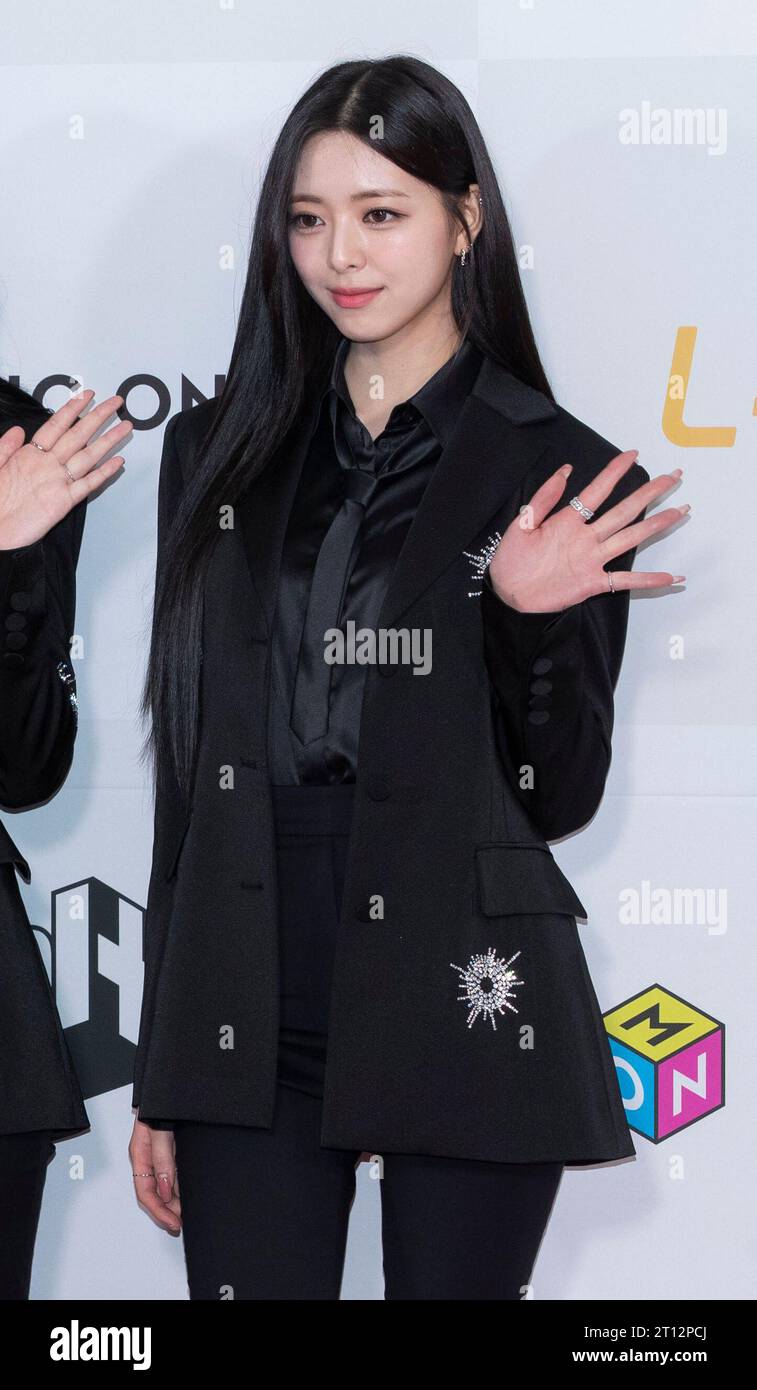 Incheon, South Korea. 10th Oct, 2023. South Korean K-Pop girl group ITZY, Yeji, Lia, Ryujin ...