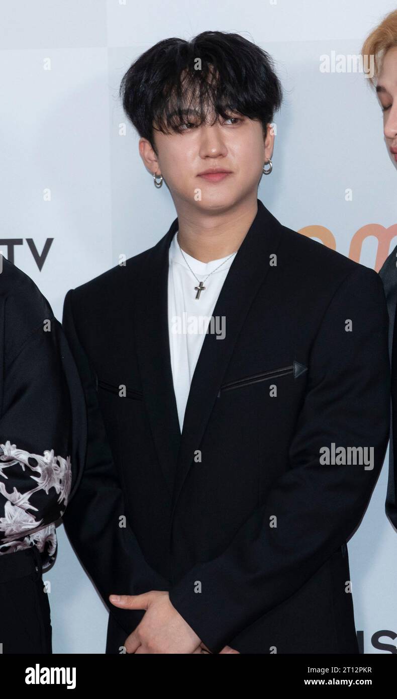 Incheon, South Korea. 10th Oct, 2023. South Korean boy band Stray Kids, attend a red carpet ...