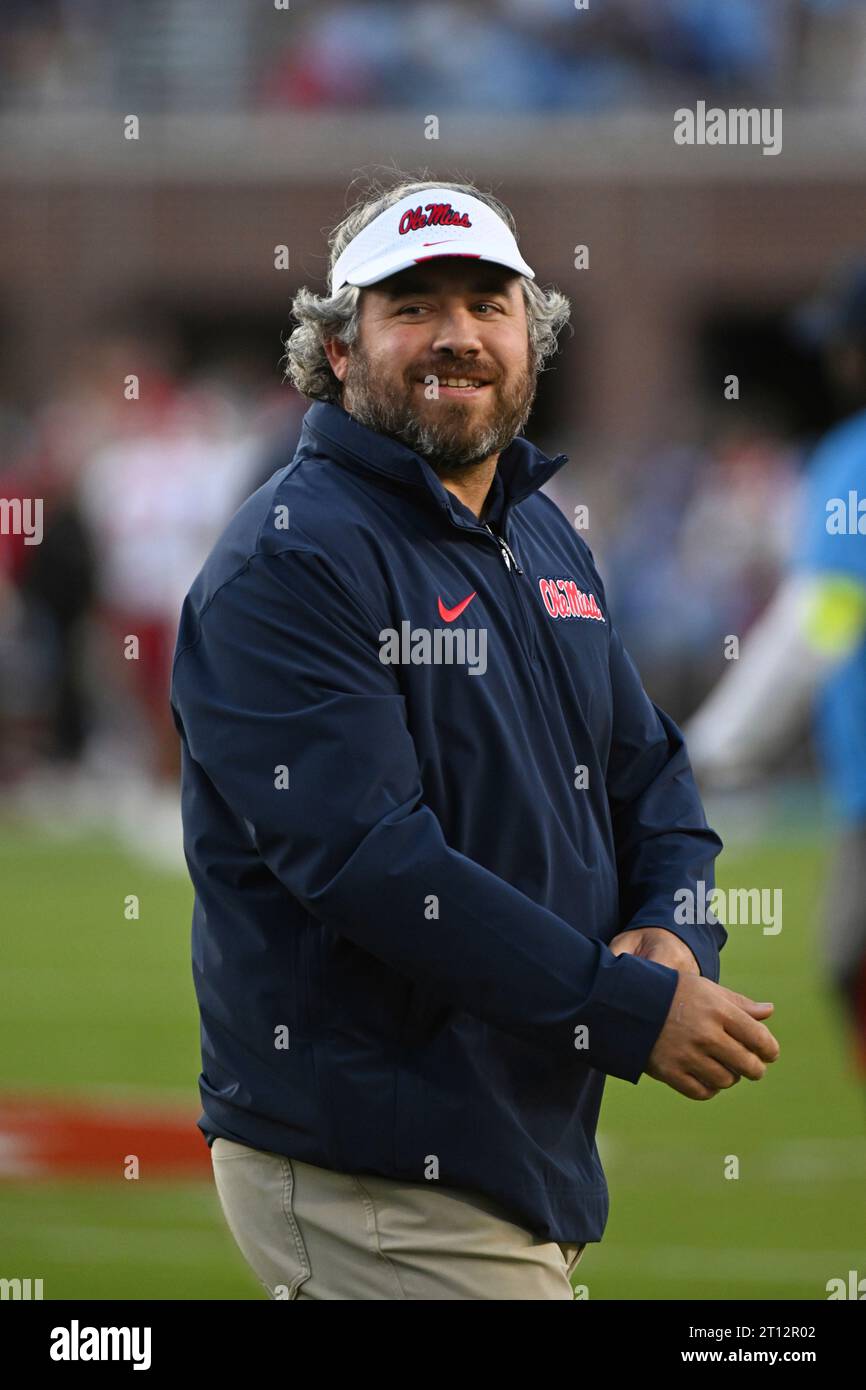 Mississippi defensive coordinator Pete Golding walks across the field ...