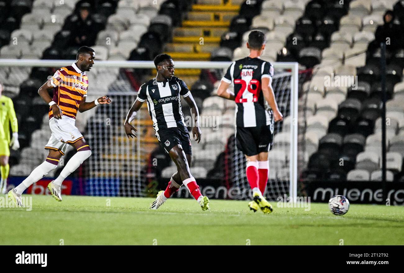 Cleethorpes, UK, 10th October, 2023. Kamil Conteh during the EFL Trophy ...