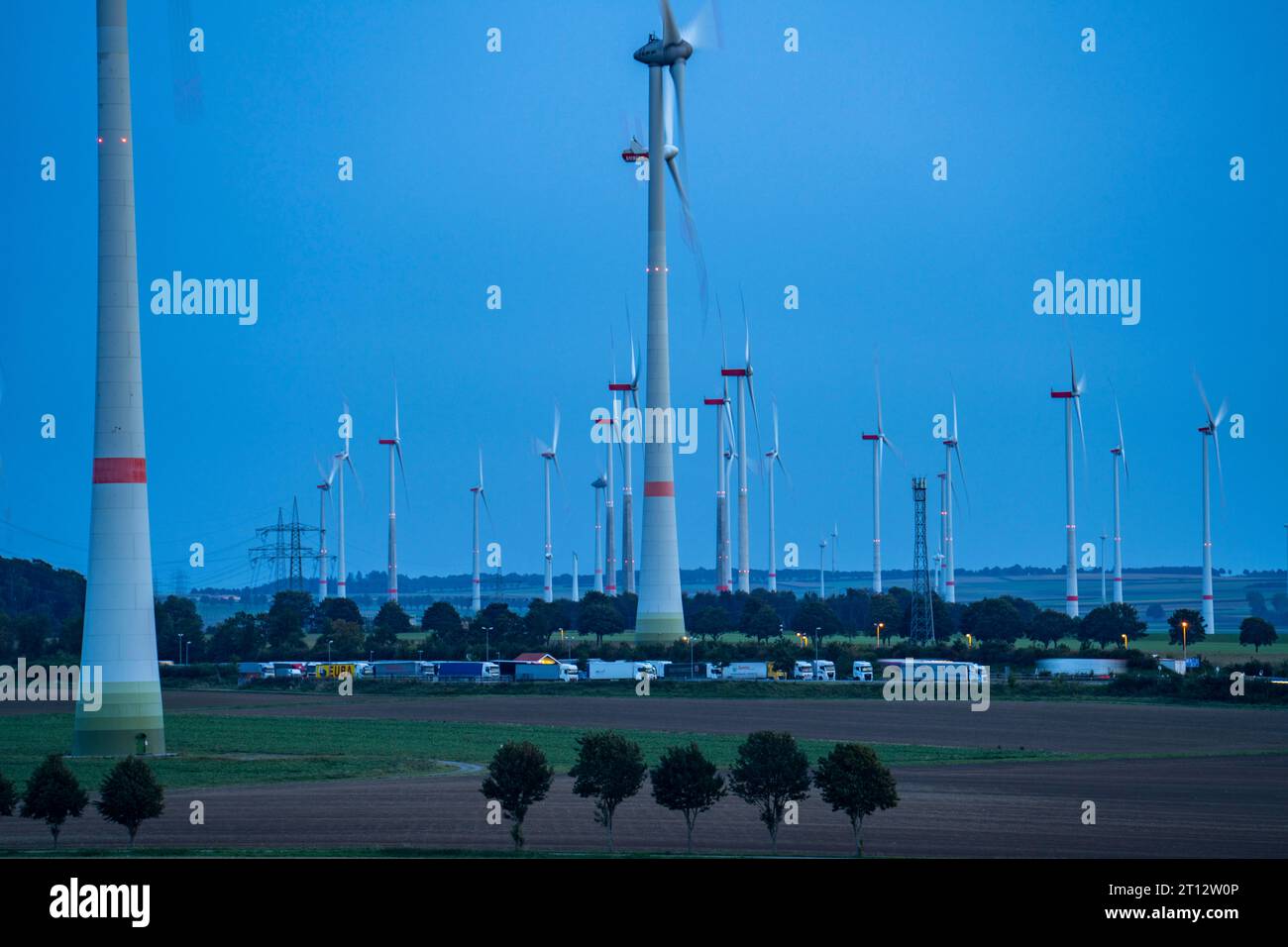Wind farm, south of the village Helmern, belongs to Bad Wünnenberg ...