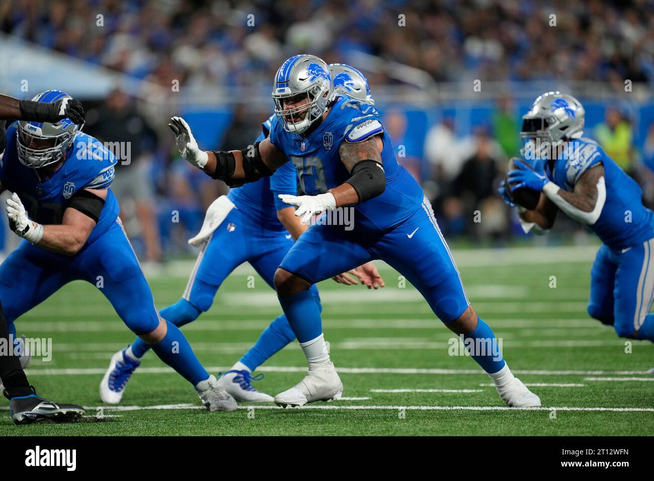 Detroit Lions guard Jonah Jackson (73) plays against the Carolina ...
