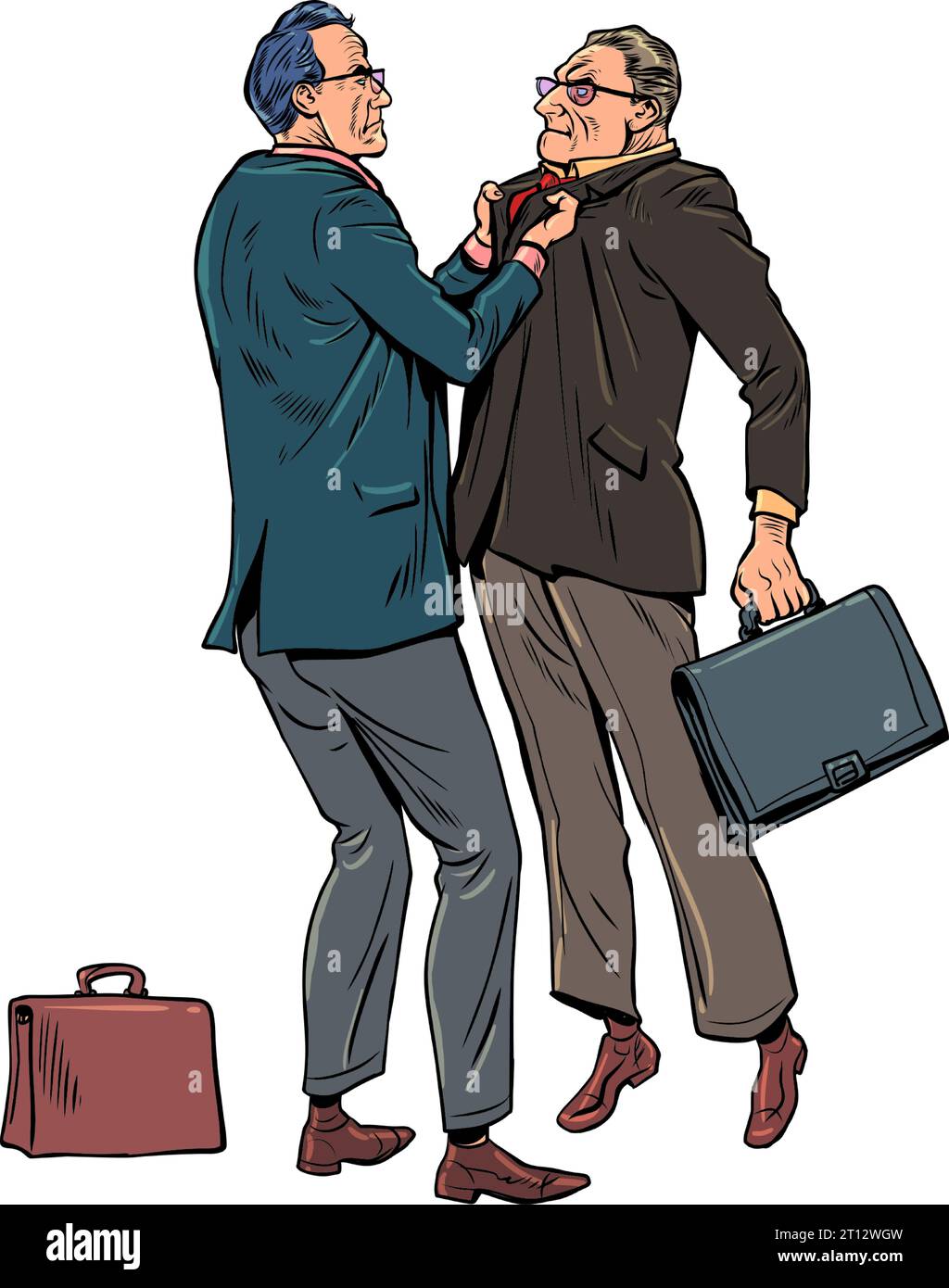 Conflict in society between people. Disgruntled company boss scolds ...