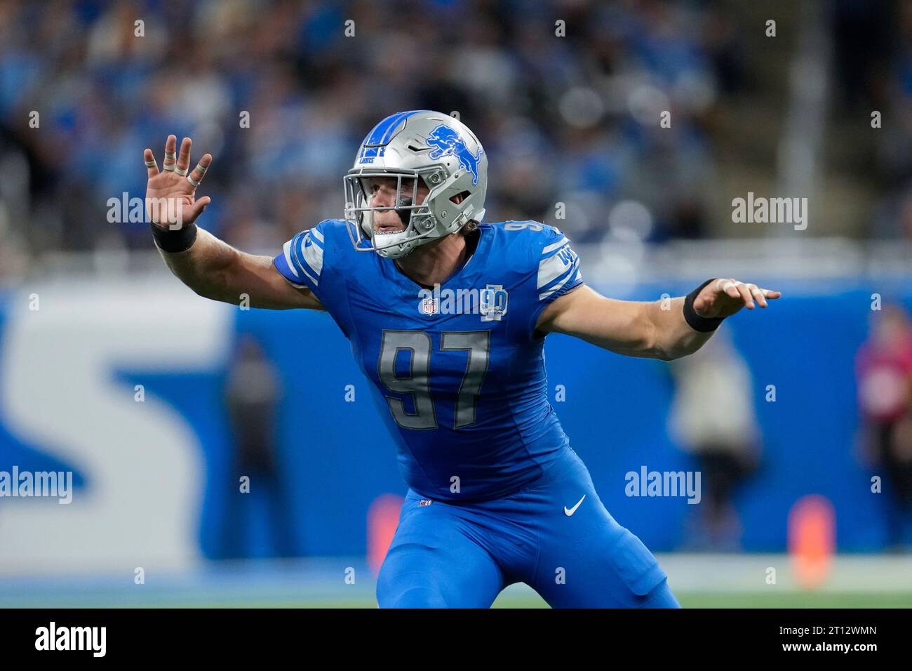 Detroit Lions defensive end Aidan Hutchinson (97) plays against the ...