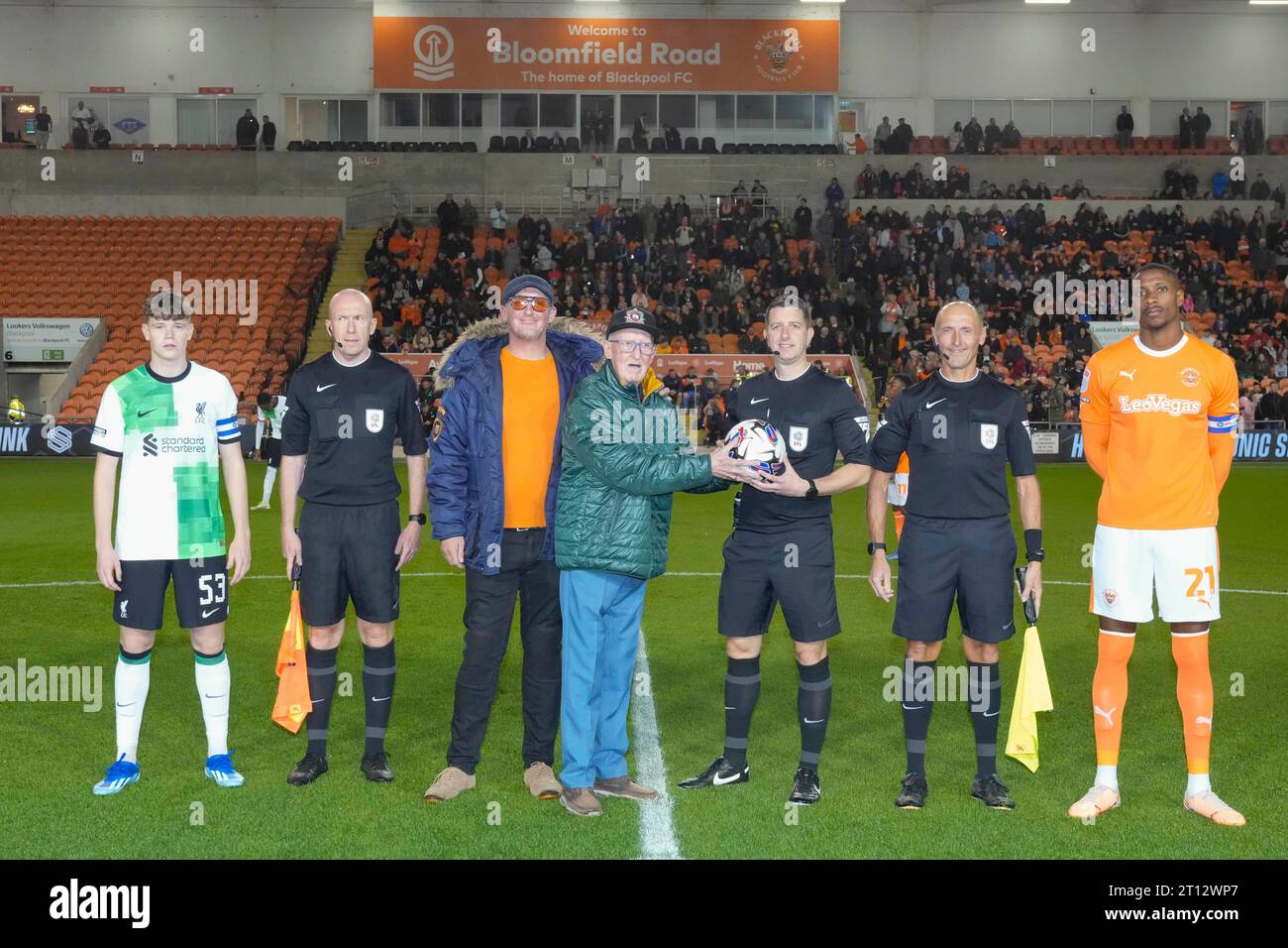 during the EFL Trophy match Blackpool vs Liverpool U21 at Bloomfield ...