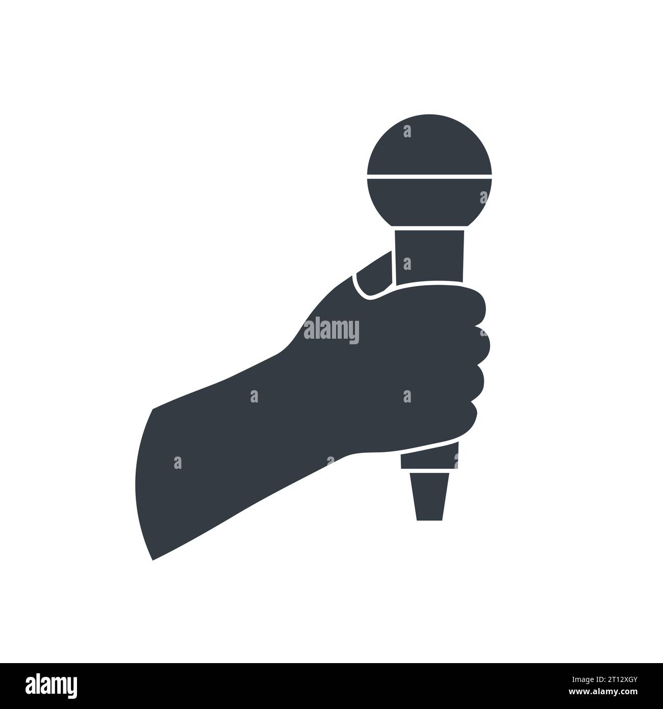 reporter holding a microphone icon; reporting news, ininterview concept -vector illustration ...