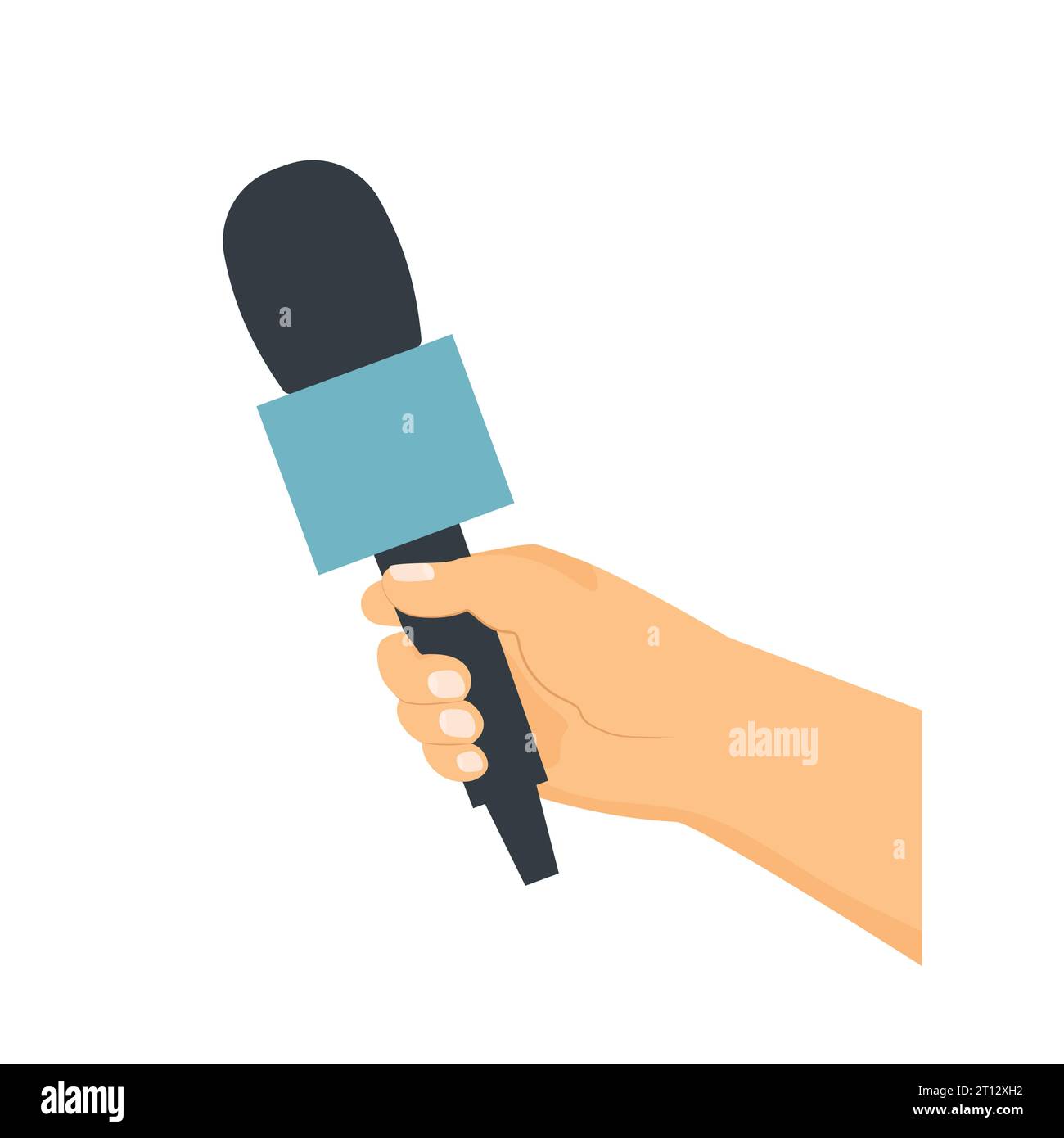 reporter holding a microphone; reporting news, ininterview concept -vector illustration Stock ...