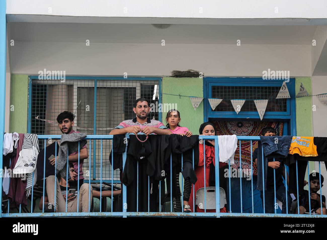 October 8, 2023: Gaza, Palestine. 10 October 2023. Displaced ...