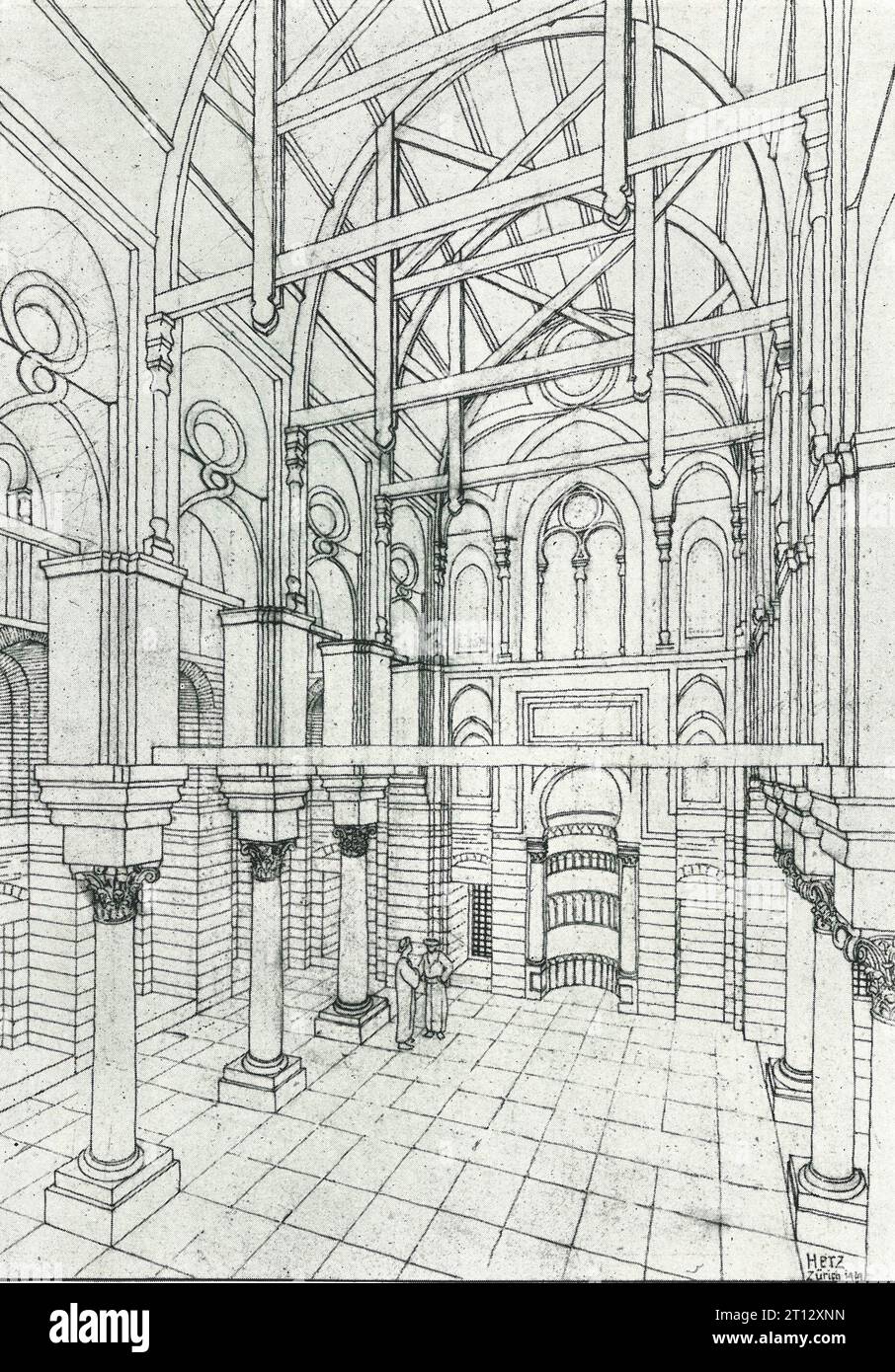 Herz's design for the restoration of Sultan Qalaun's madrasa-mosque ...