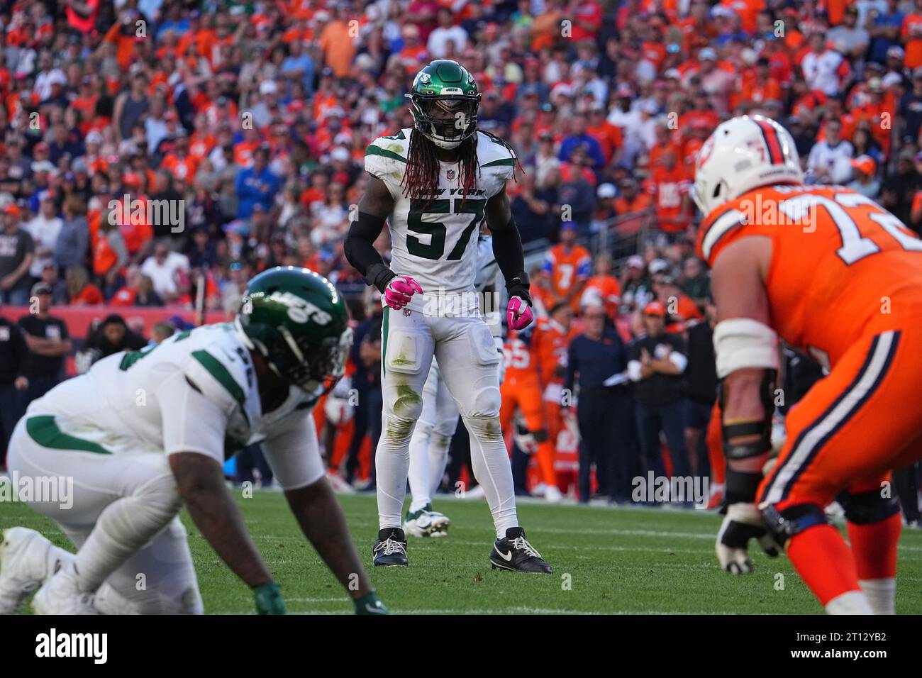 New York Jets linebacker C.J. Mosley (57) against the Denver Broncos of ...