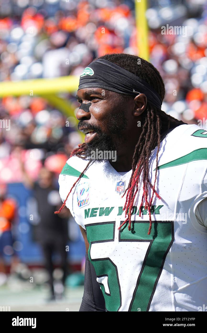 New York Jets linebacker C.J. Mosley (57) gainst the Denver Broncos of ...
