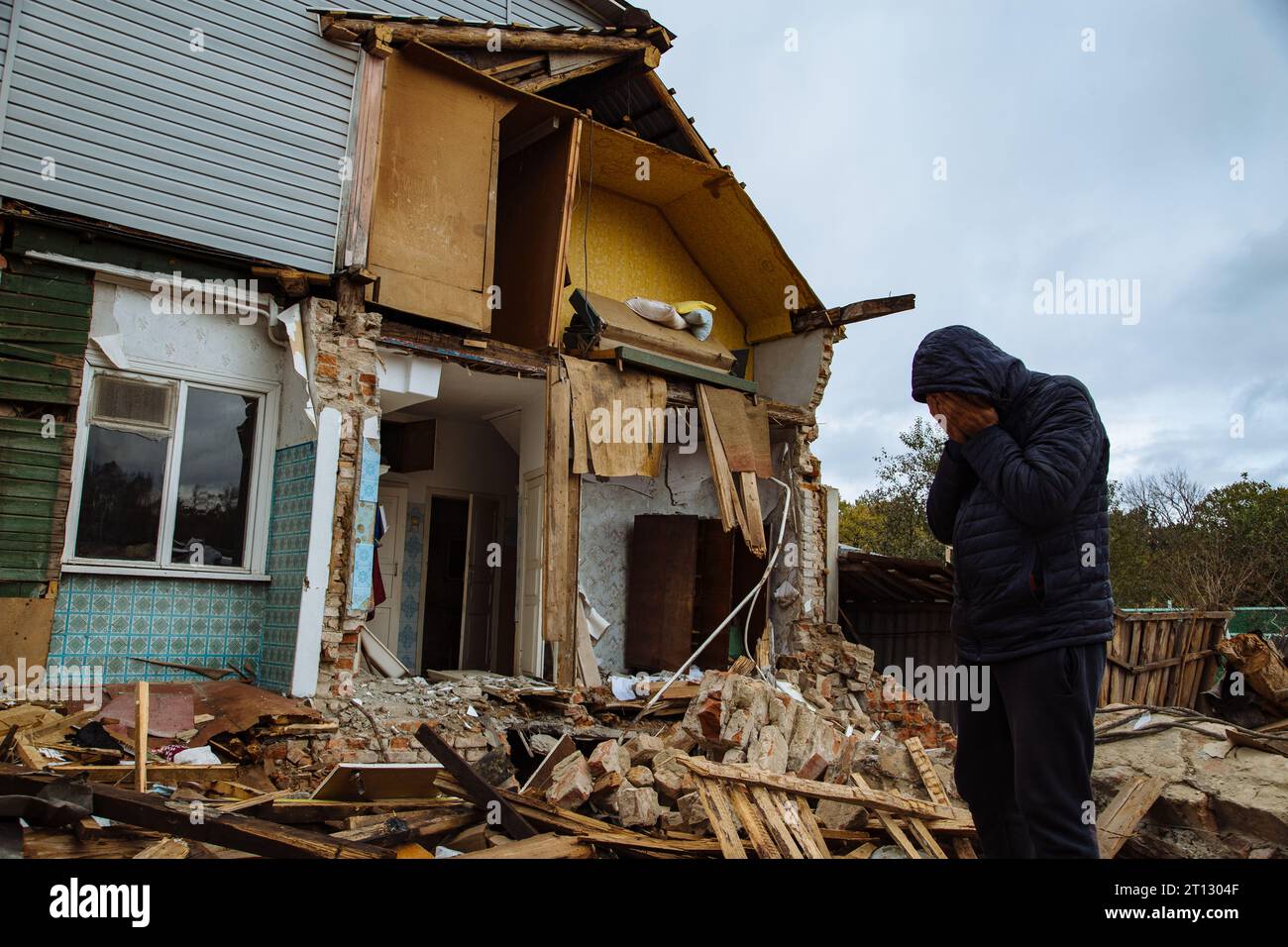 Sad person natural disaster hi-res stock photography and images - Alamy