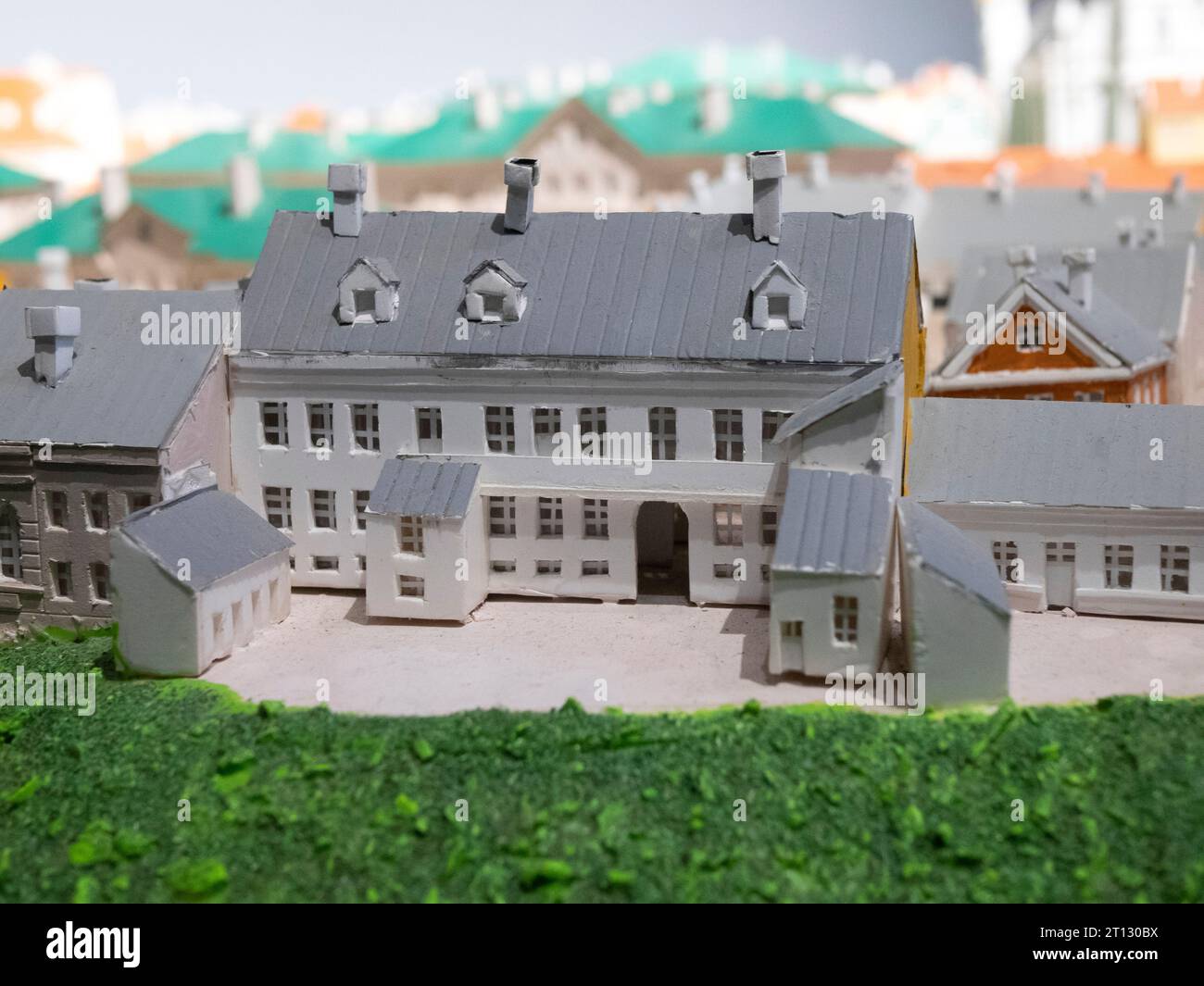 Detail of the architectural model, selective focus. Urban design ...