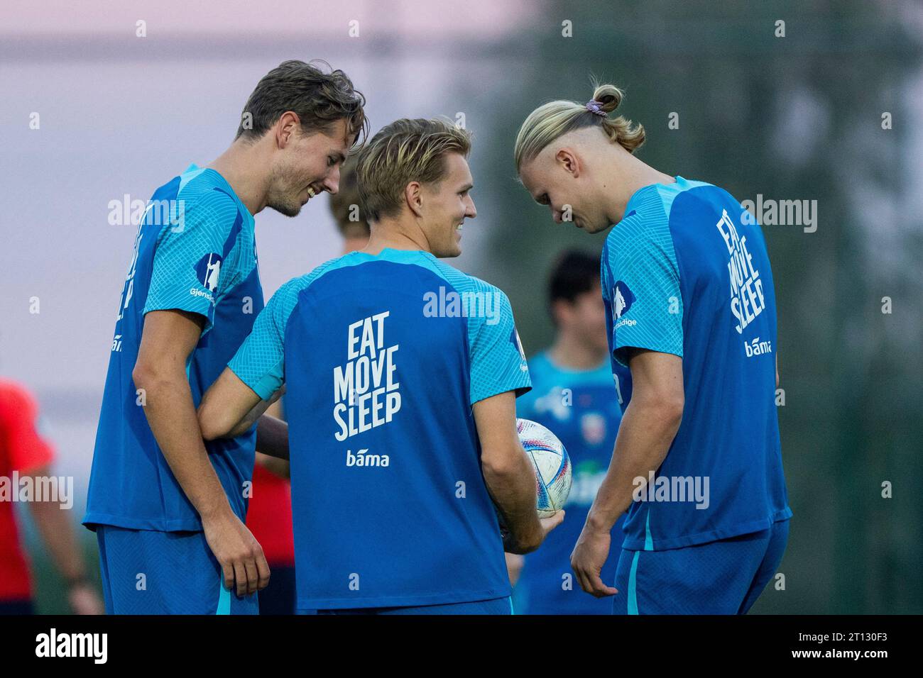 Larnaca, Cyprus 20231010.Sander Berge, Martin Odegaard and Erling Braut ...