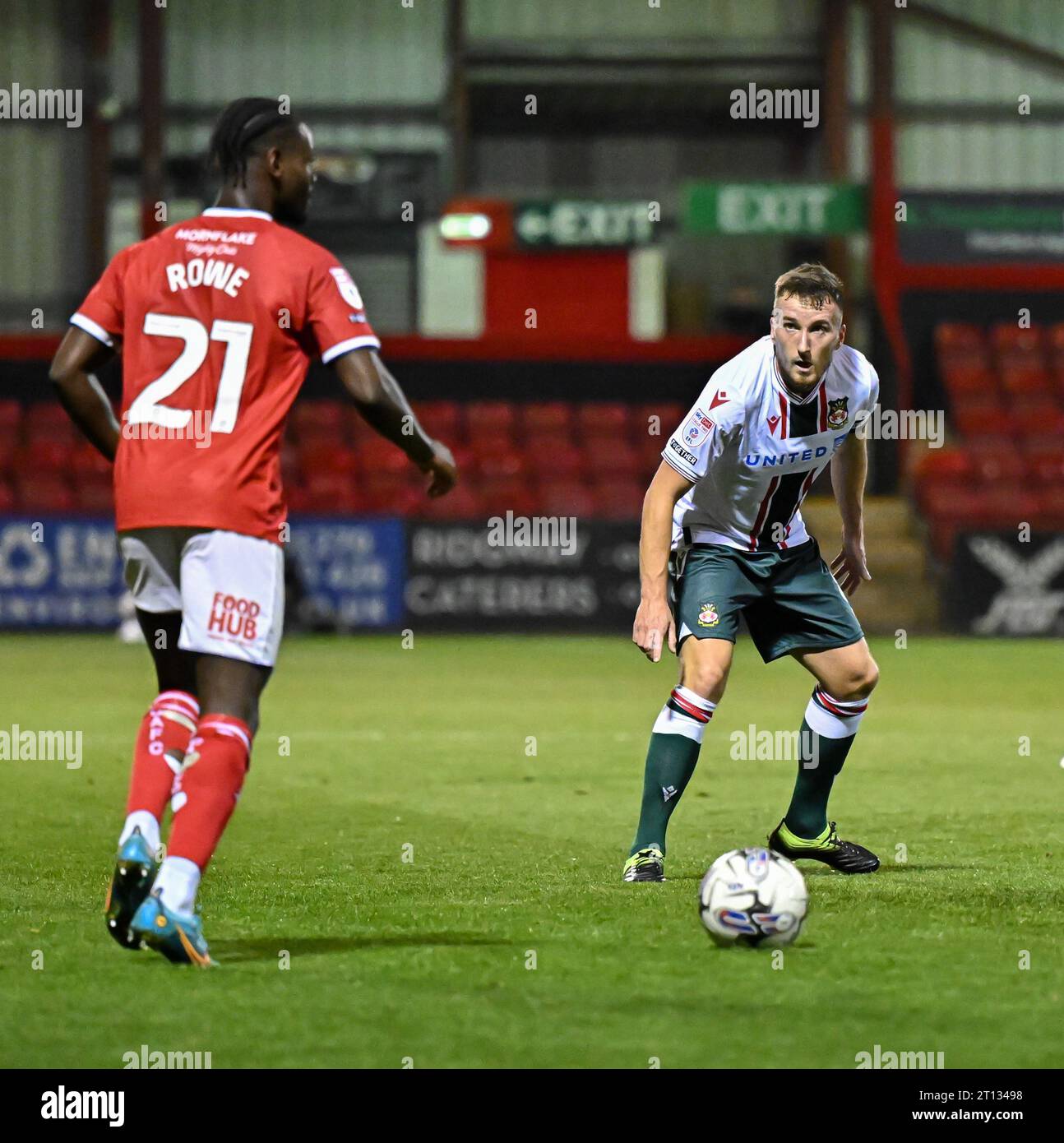 Crewe, UK. 10th Oct, 2023. Luke Young 8# of Wrexham Association ...
