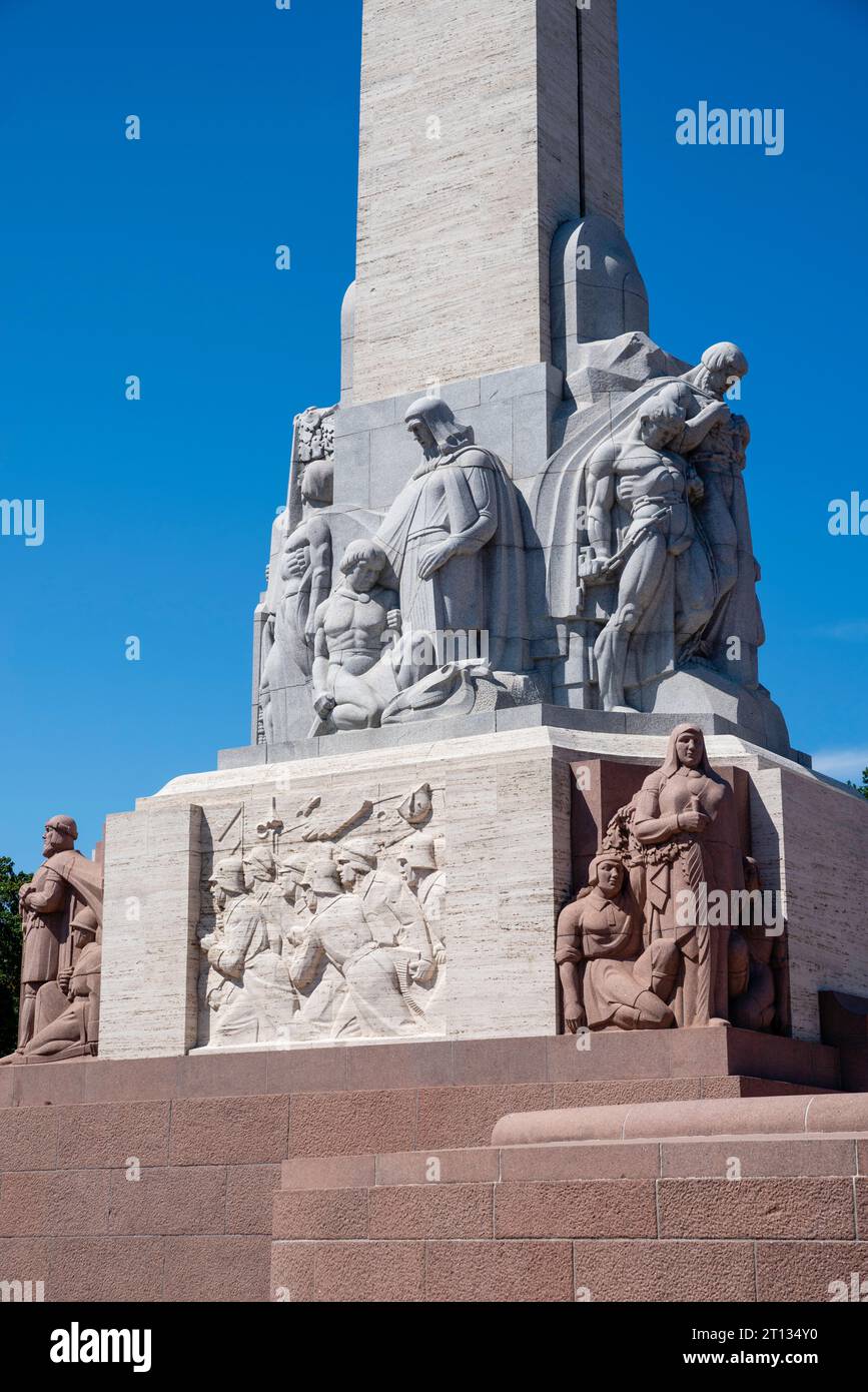 A view of Brīvības Piemineklis, the Latvian War of Independence ...