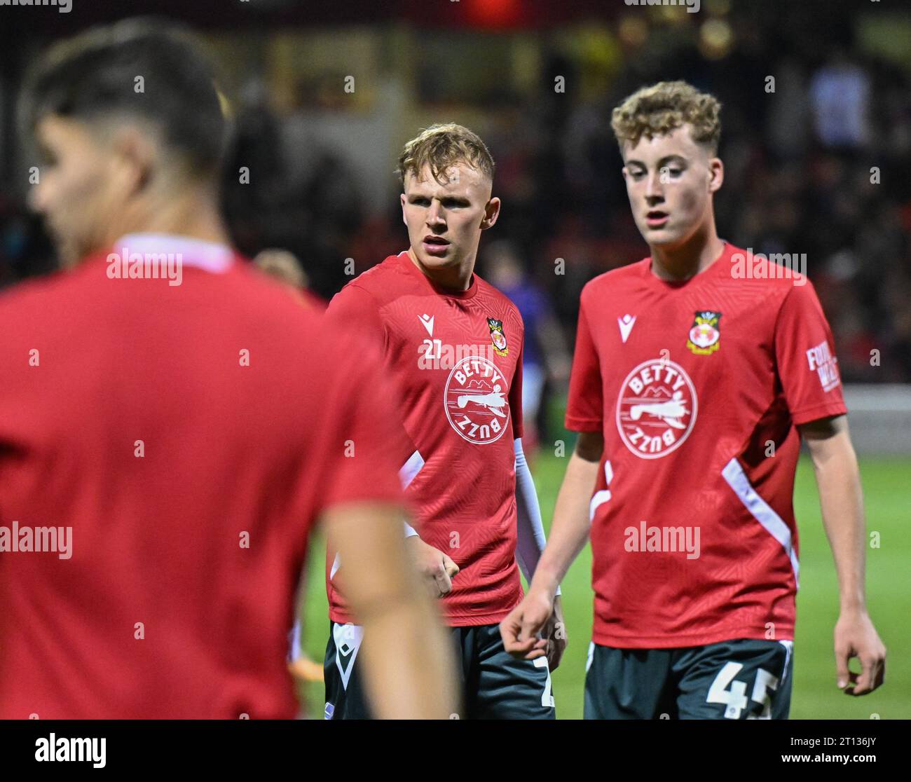 Crewe, UK. 10th Oct, 2023. Jake Bickerstaff 27# of Wrexham Association ...