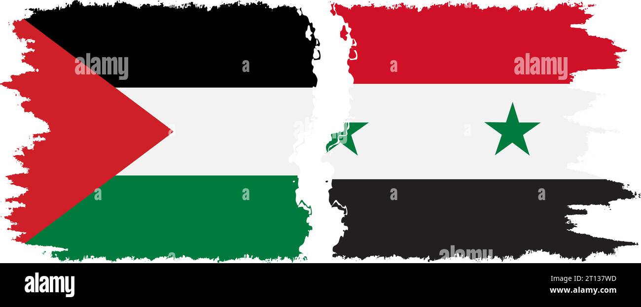 Syria and Palestine grunge flags connection, vector Stock Vector Image ...