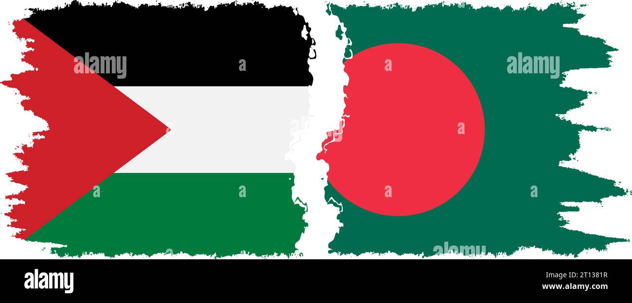 Bangladesh and Palestine grunge flags connection, vector Stock Vector ...
