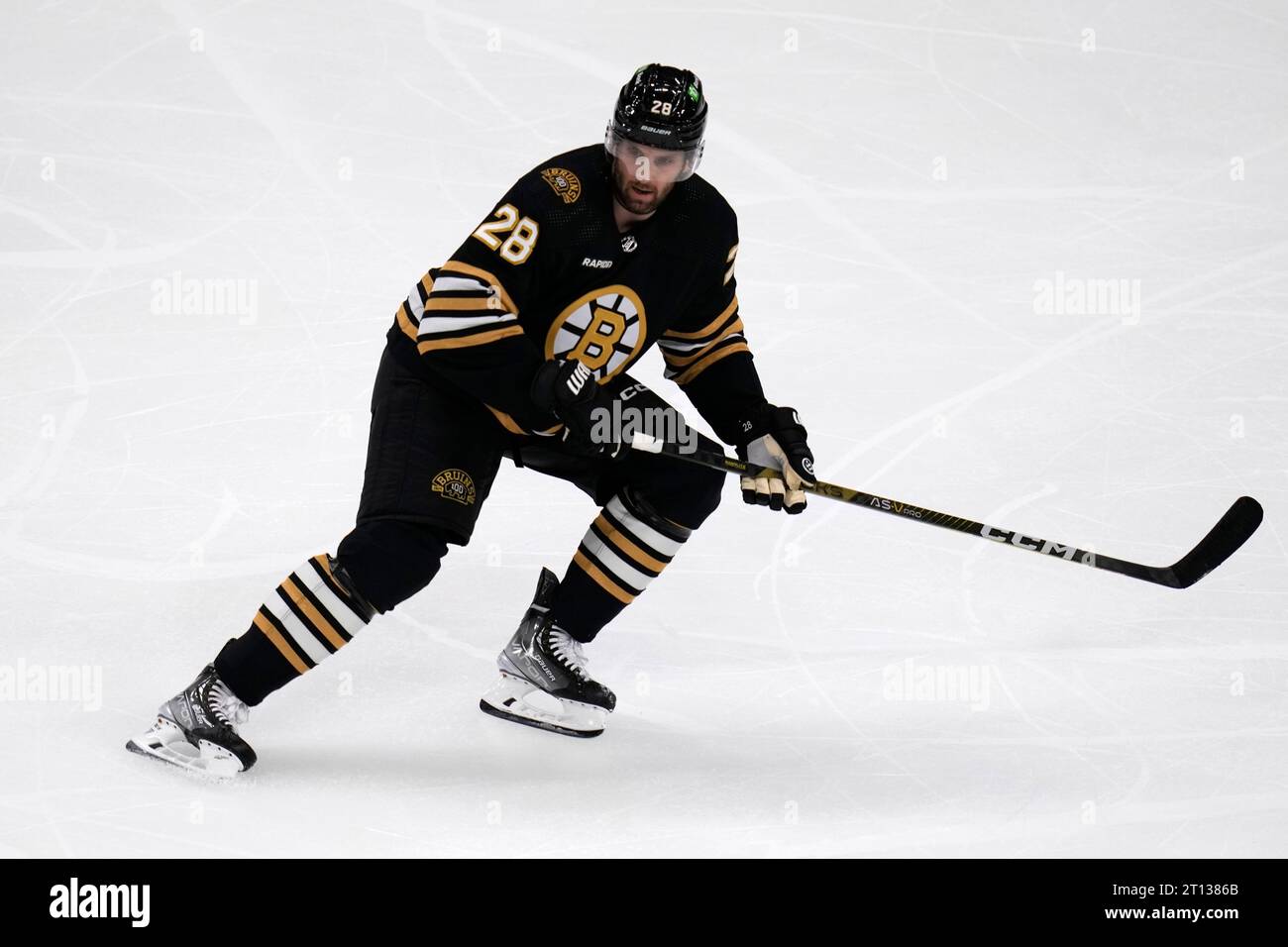 Boston Bruins defenseman Derek Forbort (28) during a hockey game ...