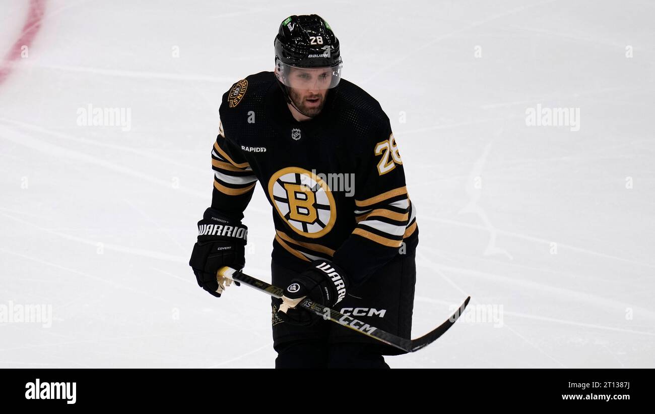 Boston Bruins defenseman Derek Forbort (28) during a hockey game ...