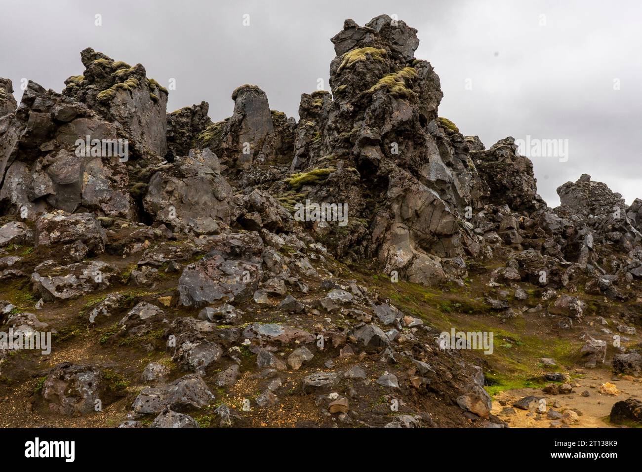 Laugarhaun lava field, hiking to the summer of Mt. Brennisteinsalda in ...