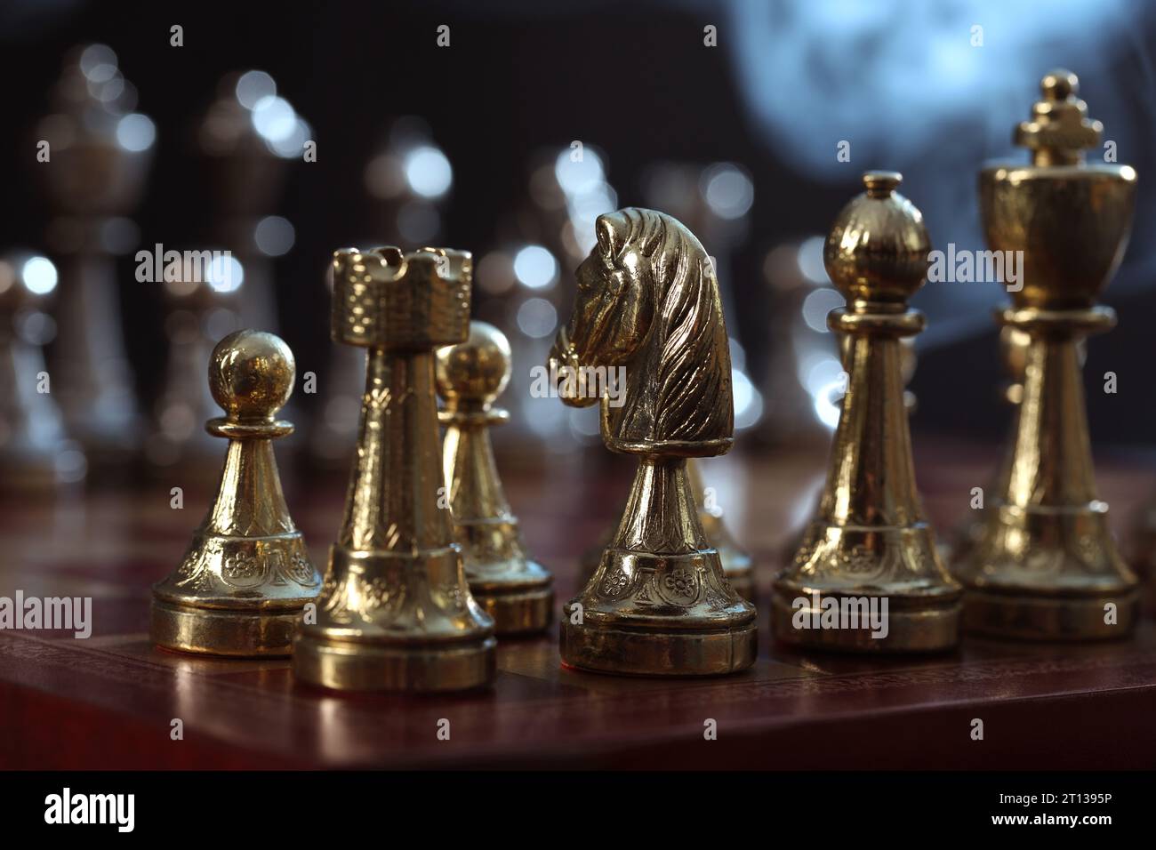 Chess pieces on chessboard before hi-res stock photography and images ...