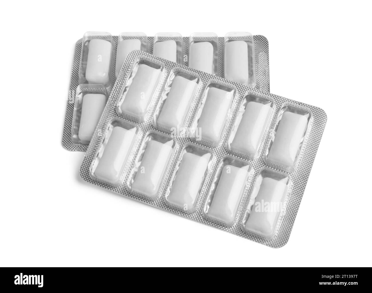 Blisters of chewing gums isolated on white Stock Photo - Alamy
