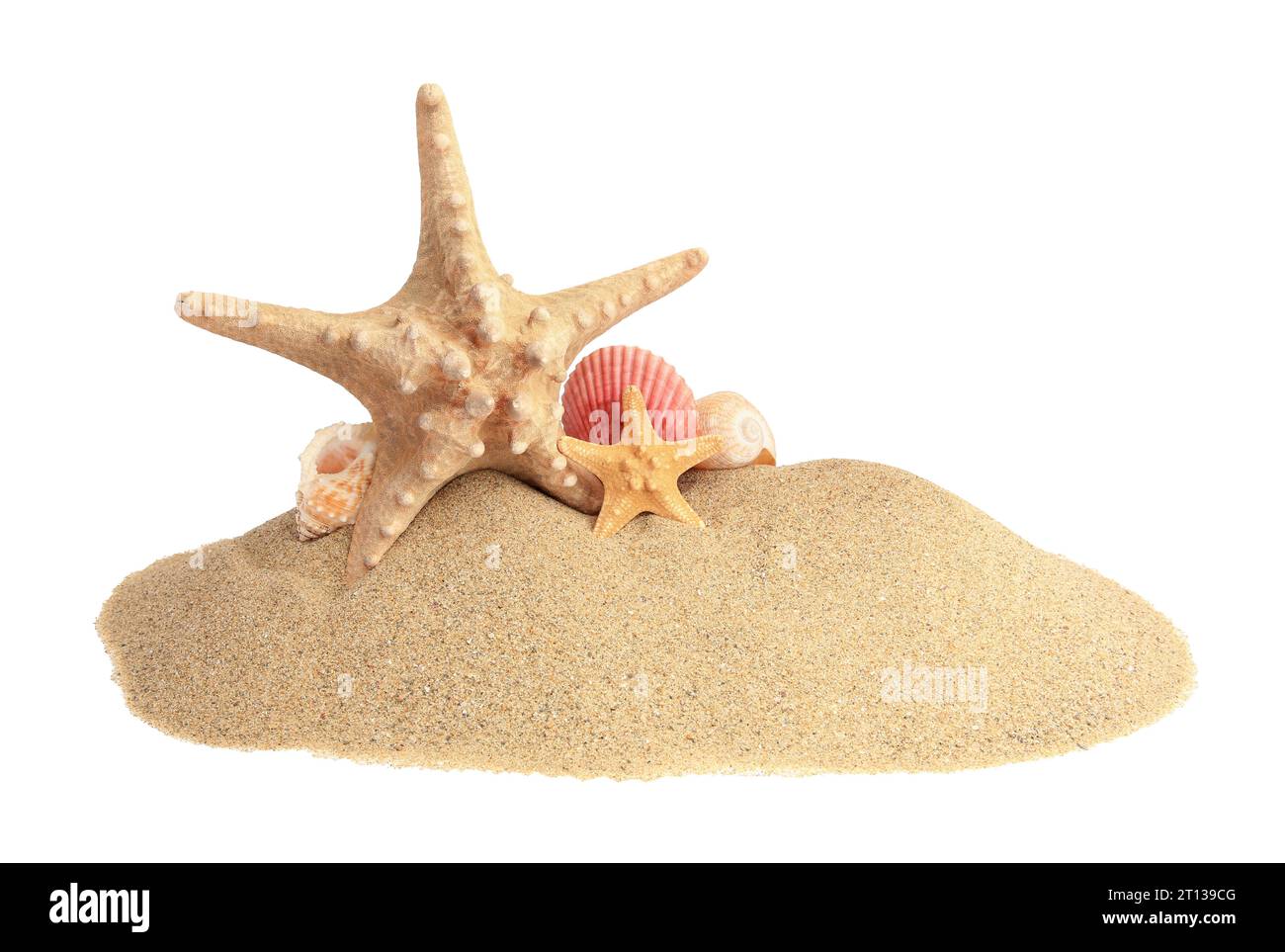 Starfish and seashells on sand beach Cut Out Stock Images & Pictures ...