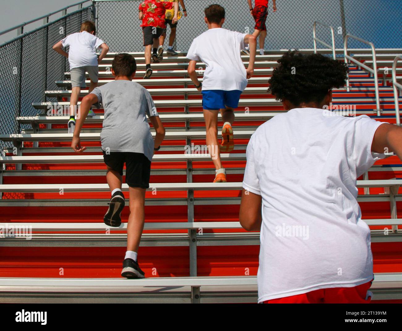 School bleachers outdoor hi-res stock photography and images - Alamy