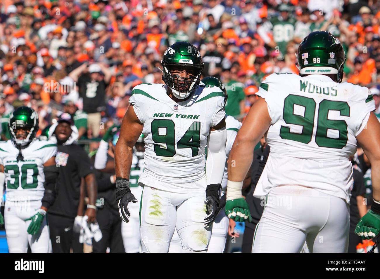 New York Jets defensive end Solomon Thomas (94) celebrates with New ...