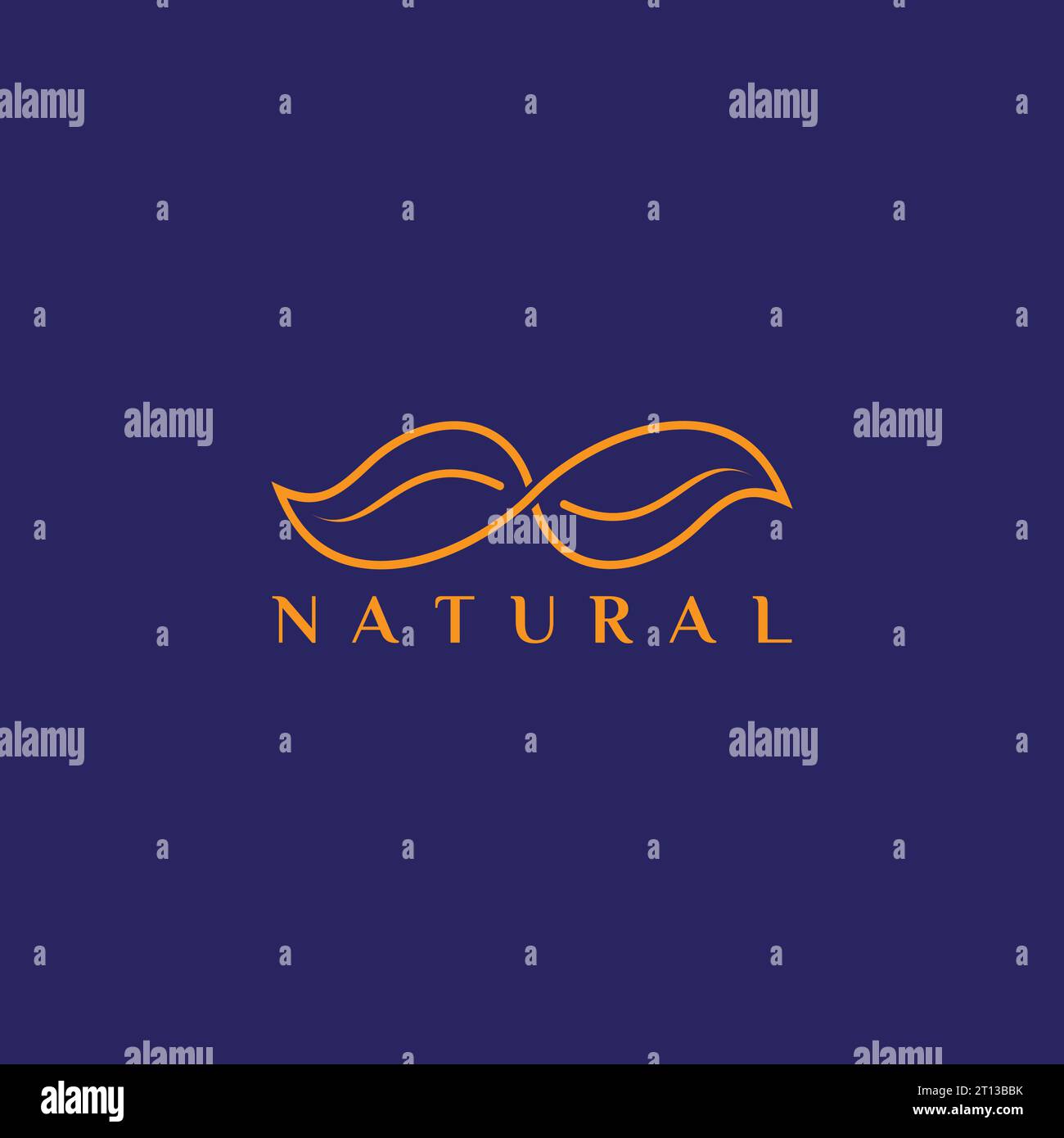 golden leaf nature infinite natural logo vector Stock Vector Image ...