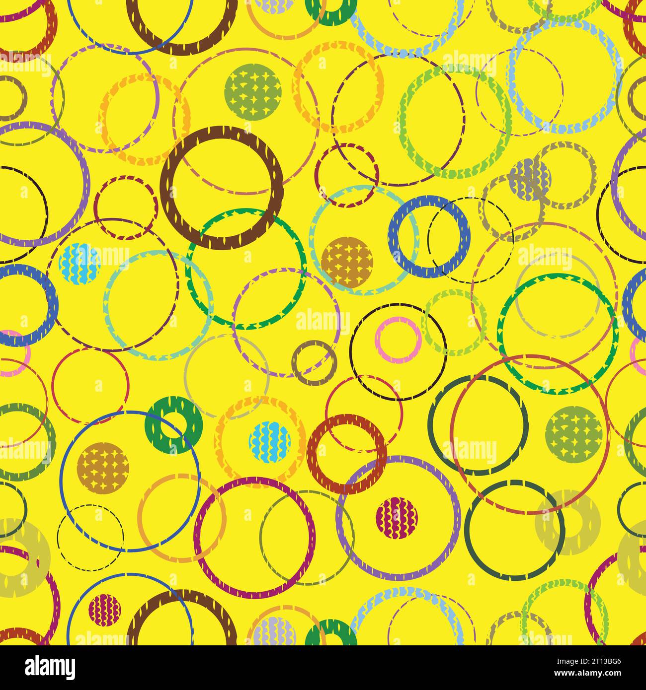 rings yellow background colorful seamless pattern vector Stock Vector ...