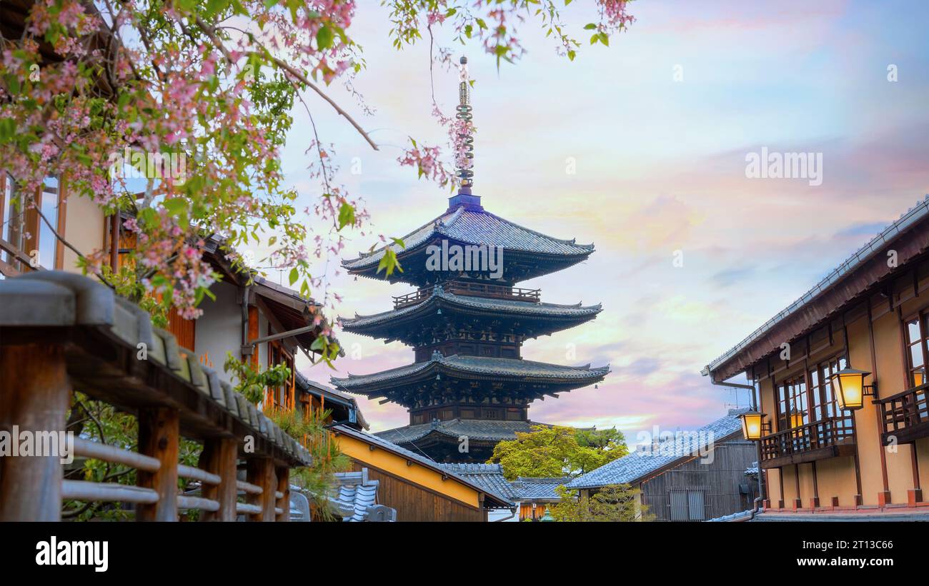Kyoto, Japan - April 6 2023: The Yasaka Pagoda known as Tower of Yasaka ...