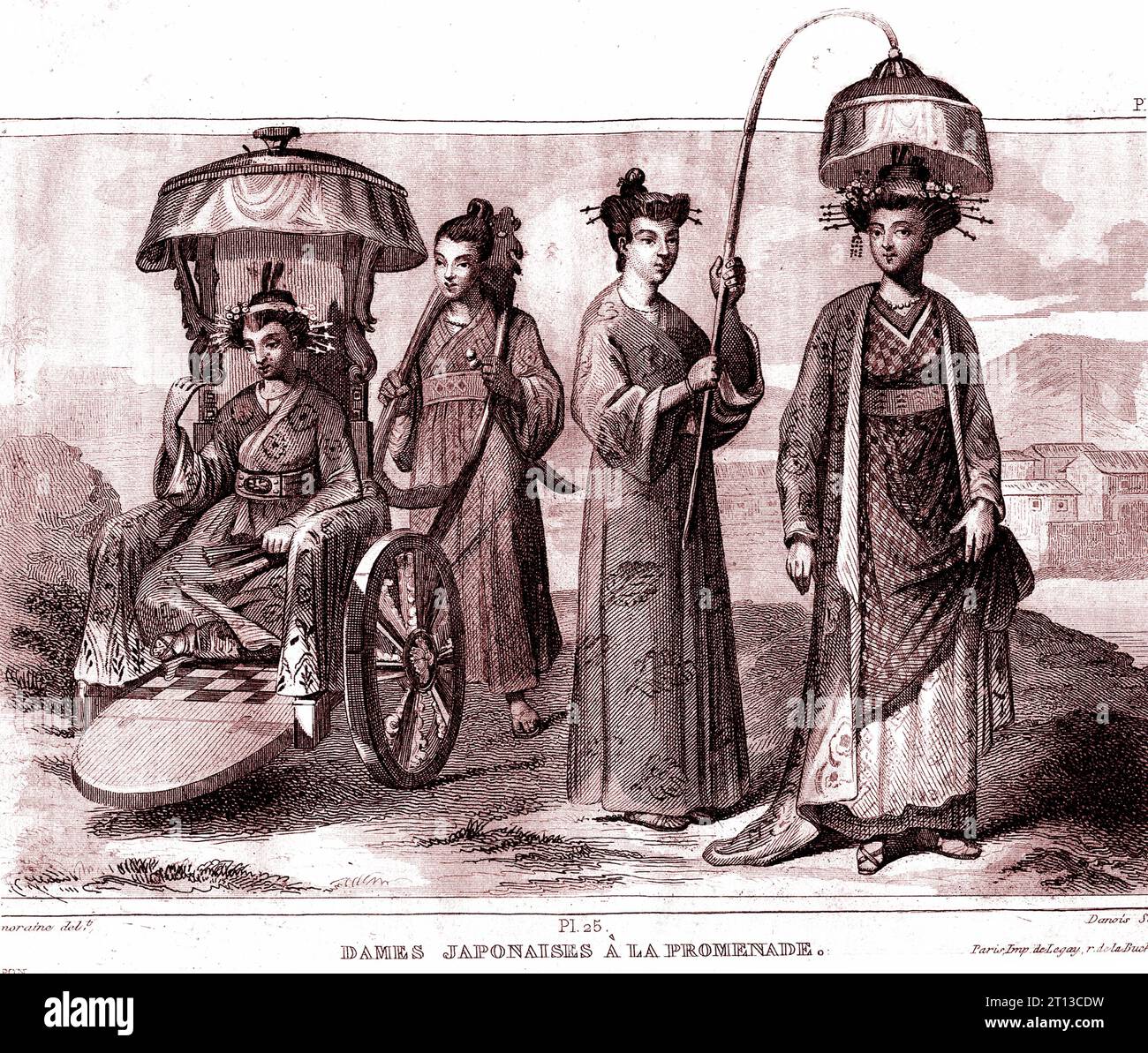 Illustration of Japanese women. From 'Histoire de tous les pays' by ...
