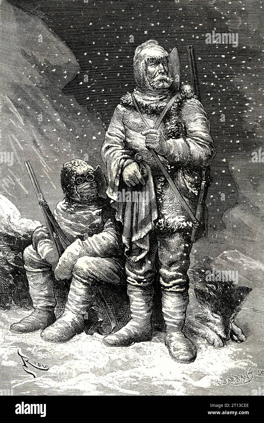 Illustration of Austro-Hungarian officers and explorers during the ...