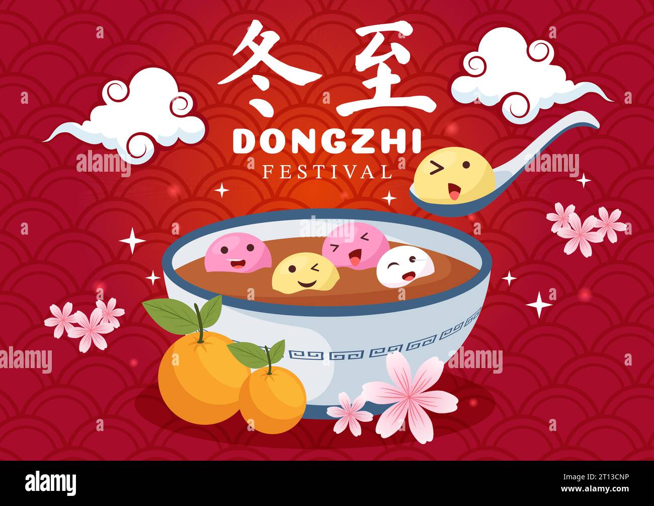 Dongzhi or Winter Solstice Festival Vector Illustration on December 22 ...