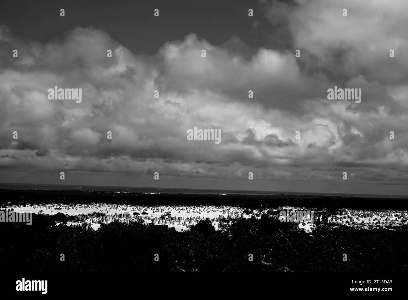 Pinnacles desert in western australia Black and White Stock Photos ...