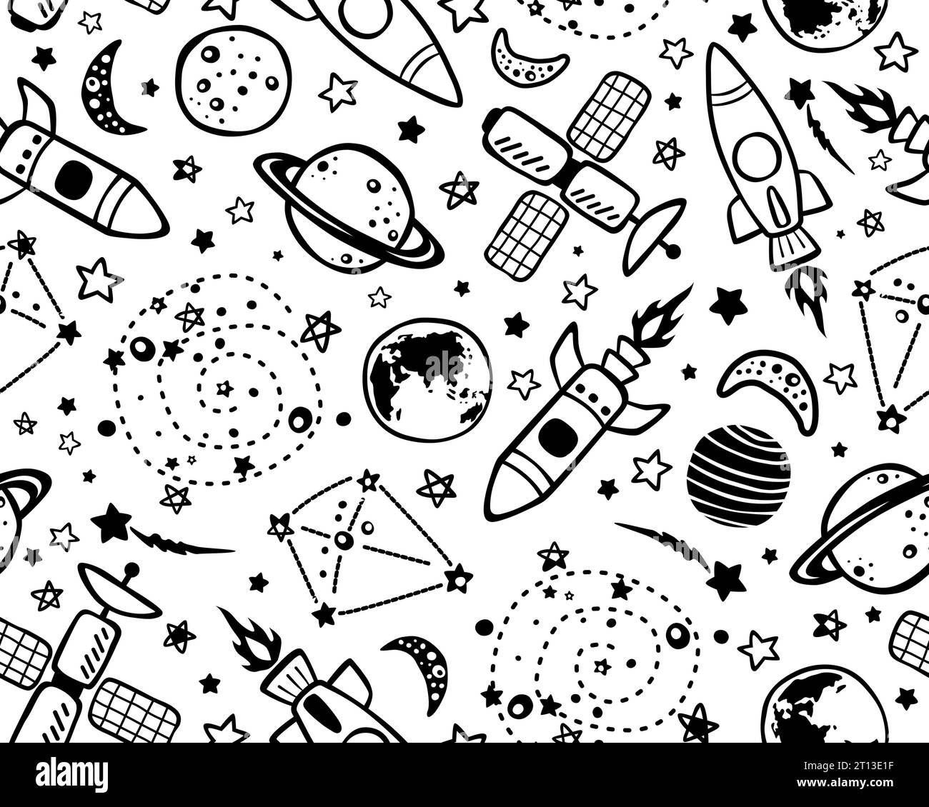 Space planet vector vectors Black and White Stock Photos & Images - Alamy