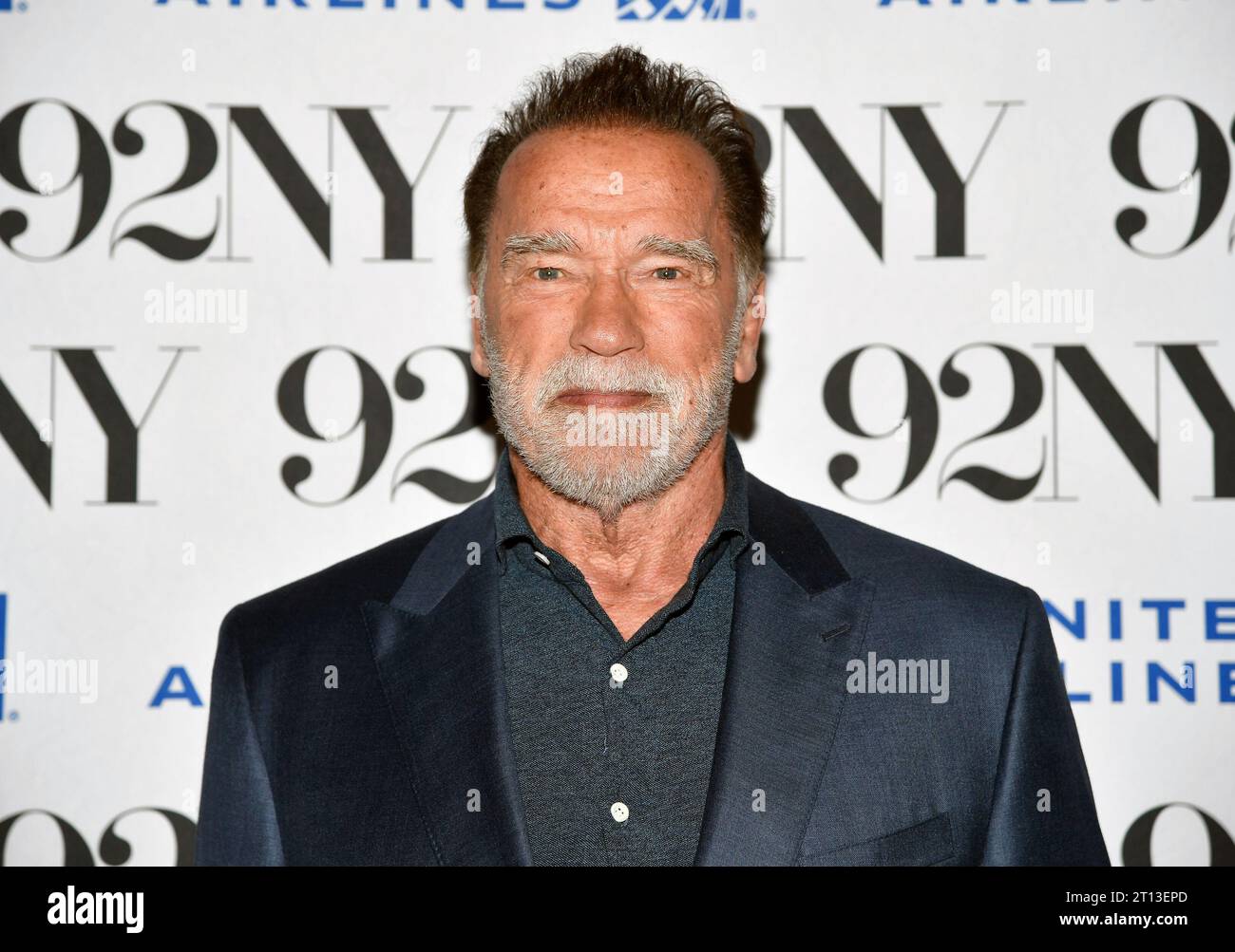 Arnold Schwarzenegger poses backstage before his live talk to discuss ...