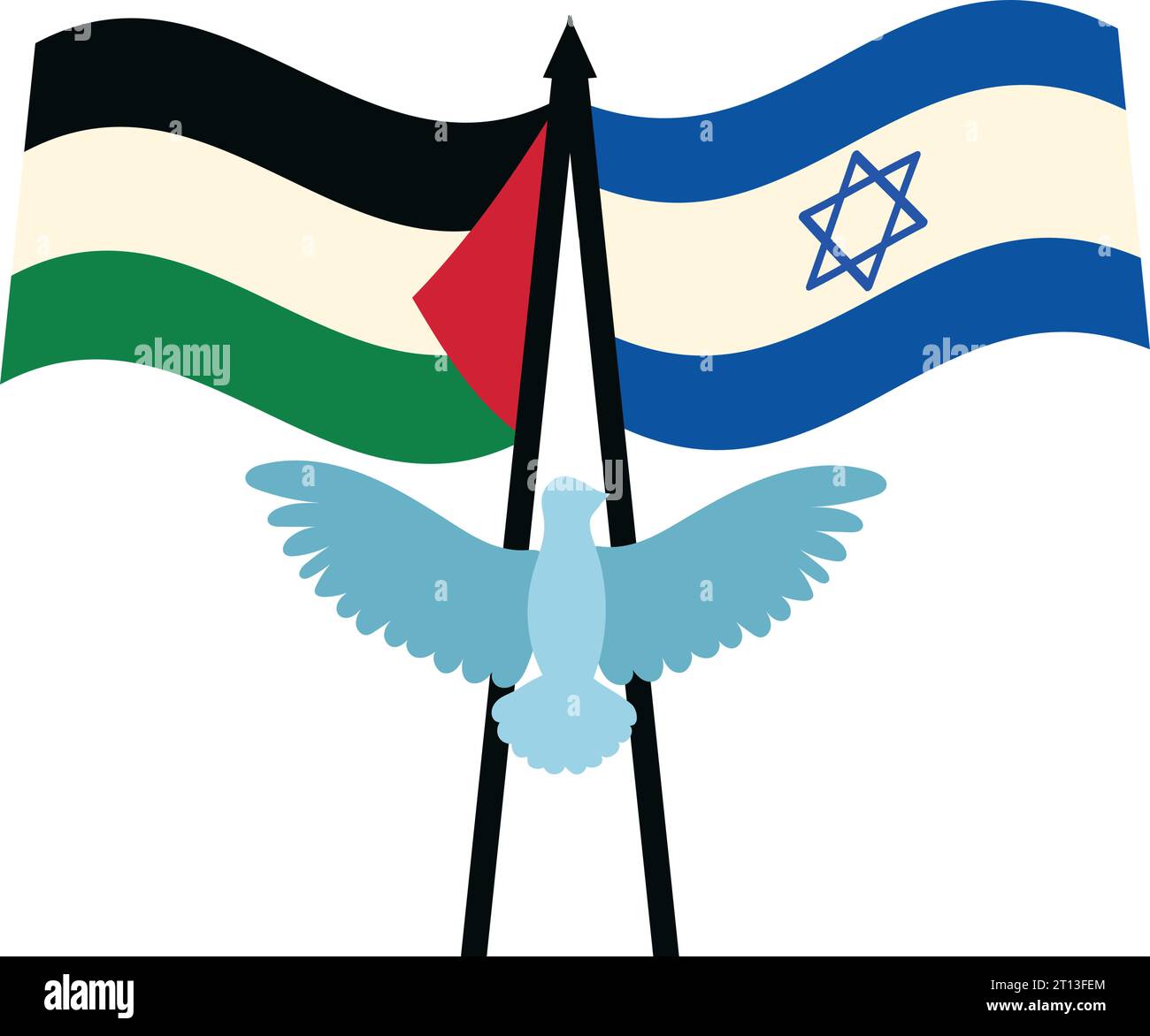 palestine and israel flags with dove design Stock Vector Image & Art ...