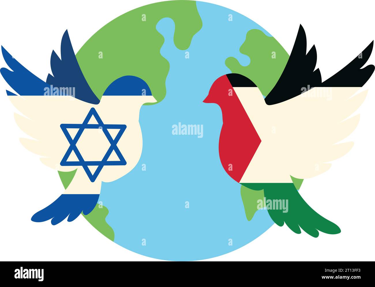israel and palestine flags in doves design Stock Vector Image & Art - Alamy