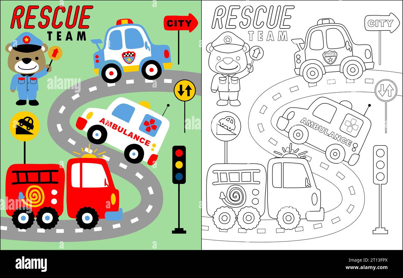 Fire rescue vehicle animal Stock Vector Images - Alamy