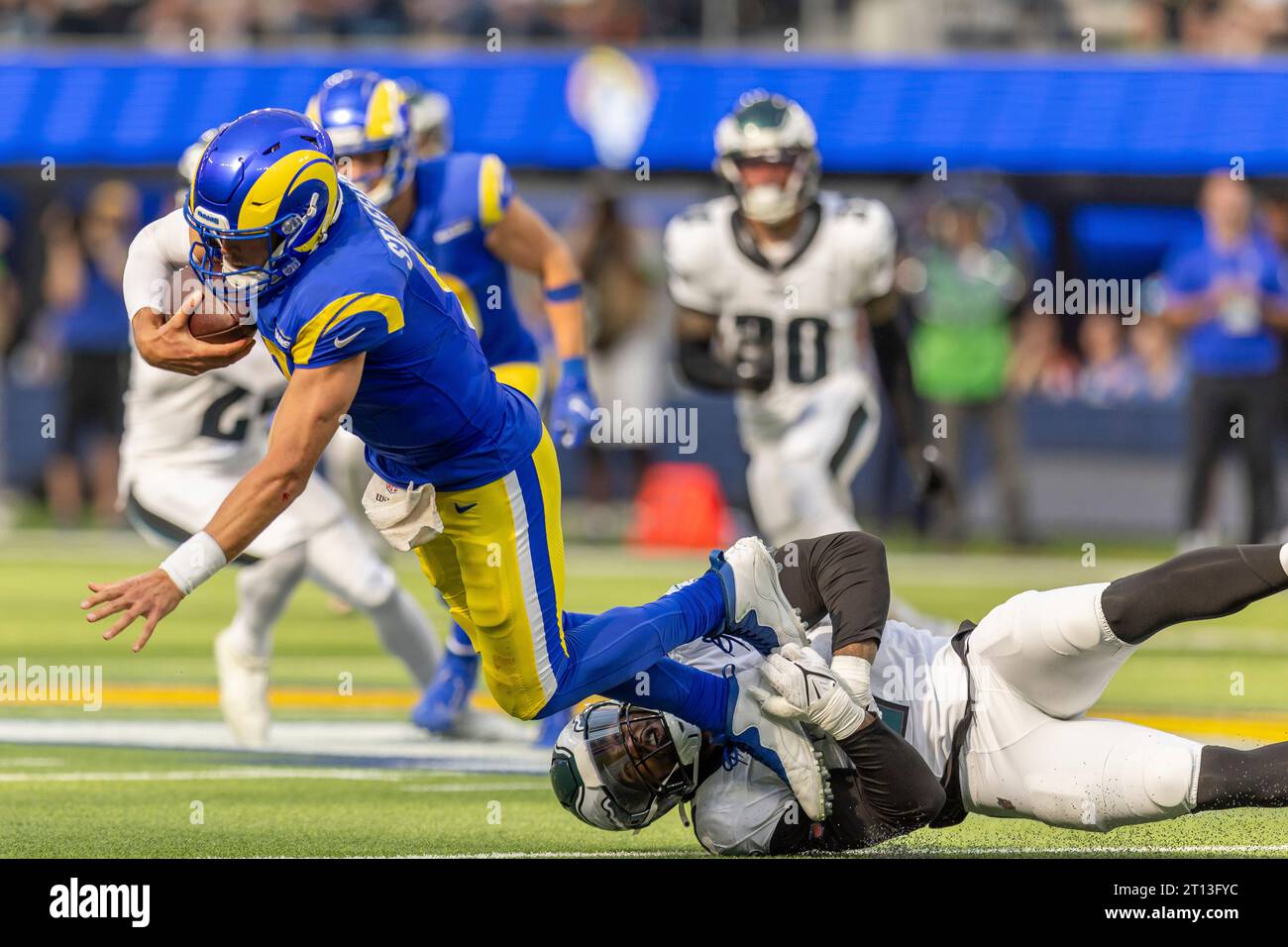 Philadelphia Eagles linebacker Hanson Reddick (7) sacks Los Angeles ...