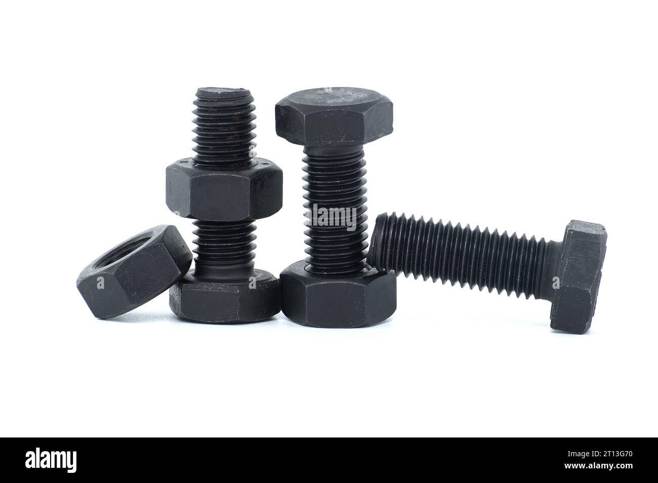 Full thread hexagon bolts and internal screws coated with black oxide ...