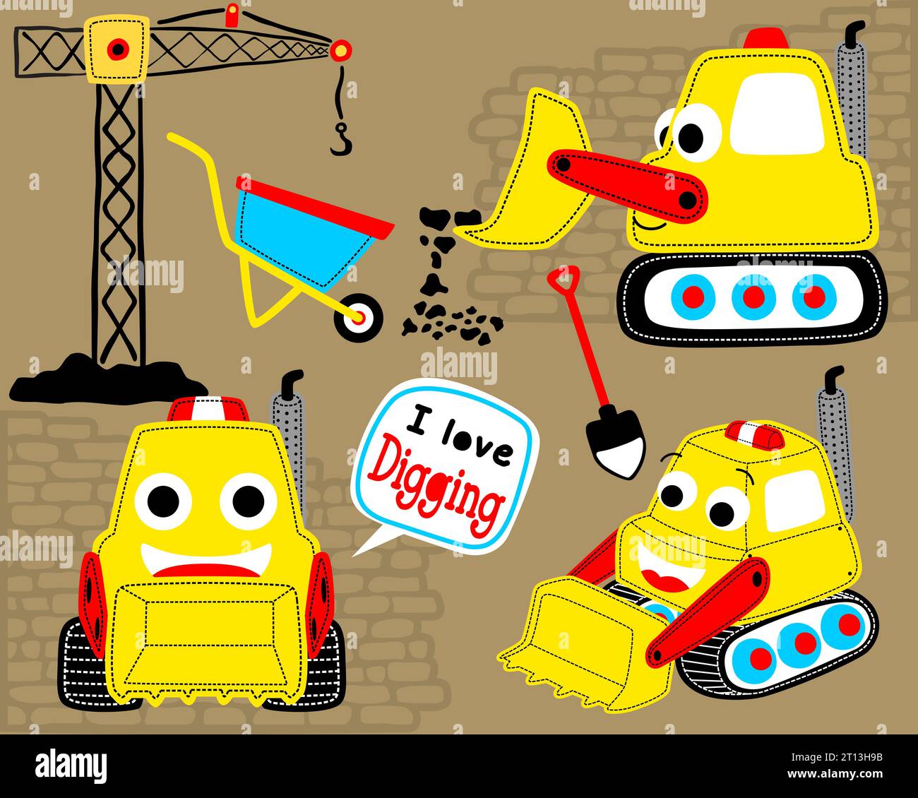 Cartoon work zone Stock Vector Images - Alamy