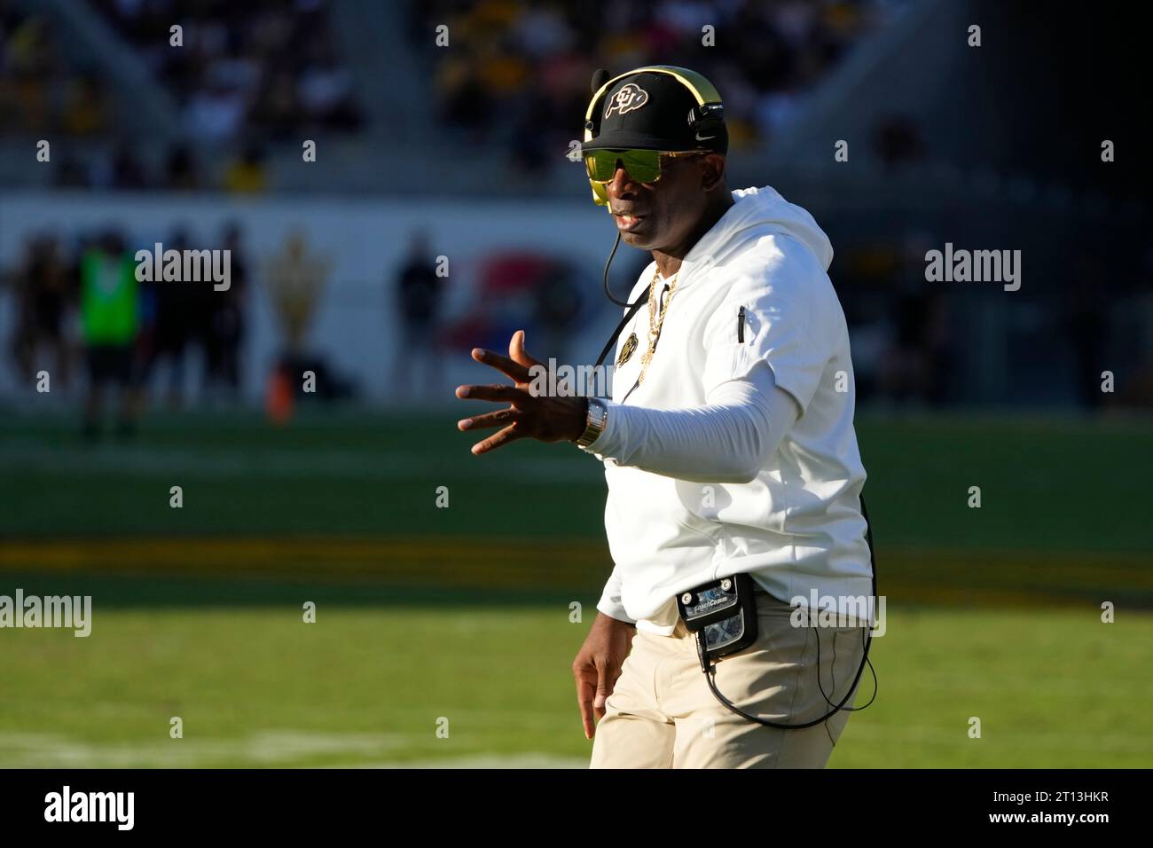 Colorado head coach Deion Sanders in the first half during an NCAA ...