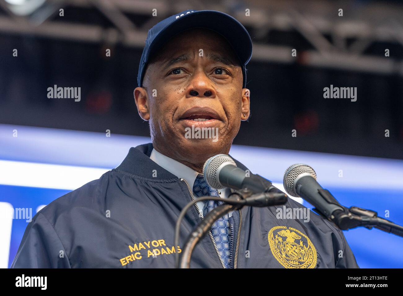 Mayor Eric Adams speaks during the New York Stands with Israel Vigil ...